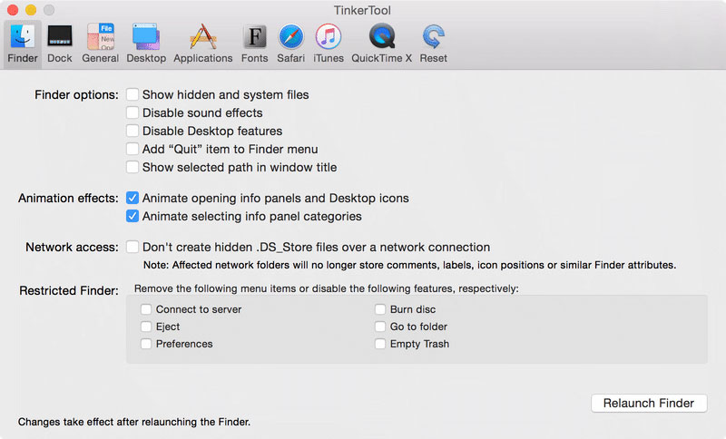 TinkerTool 5: Screenshots