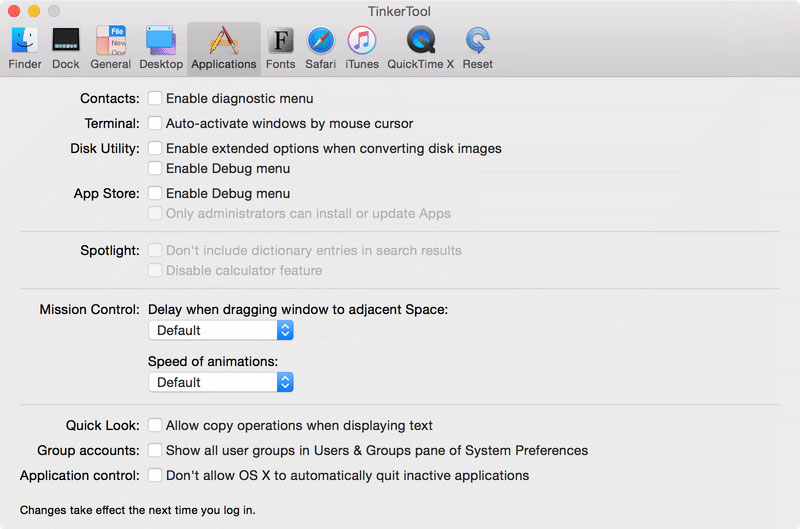 TinkerTool 5: Screenshots