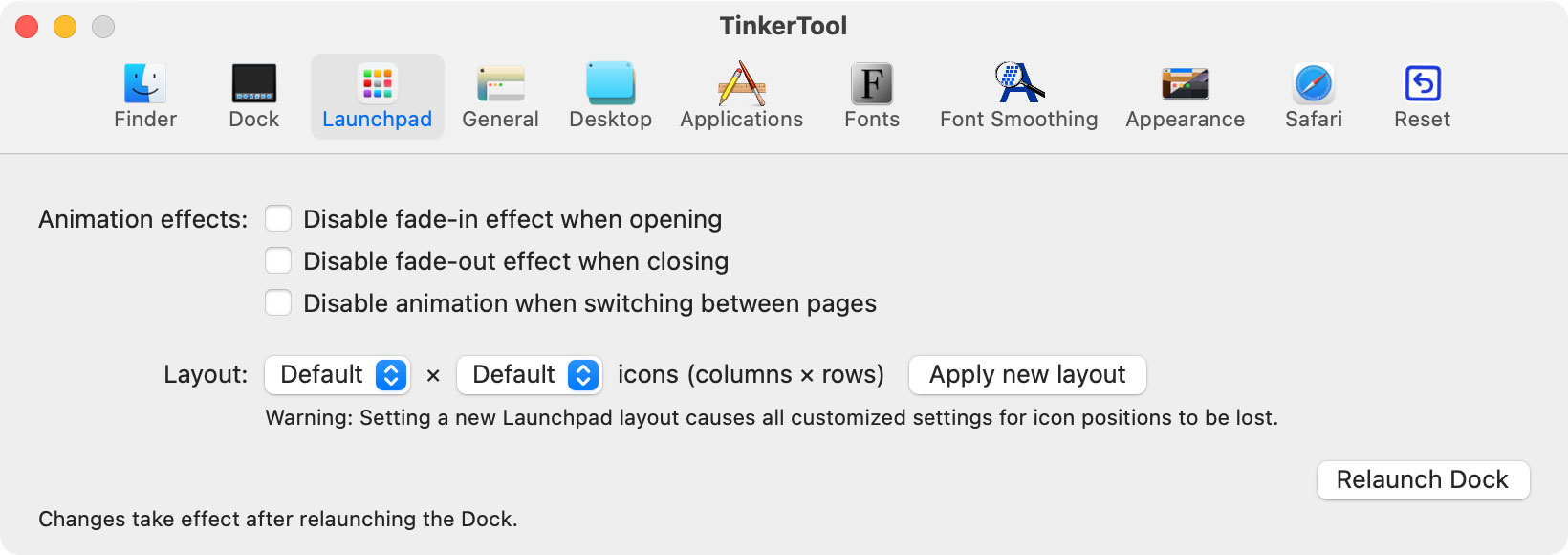 TinkerTool 8: Screenshots